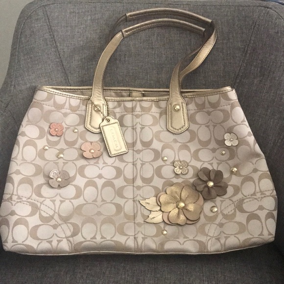 Coach | Bags | Coach Gold Monogram Bag Excellent Condition | Poshmark